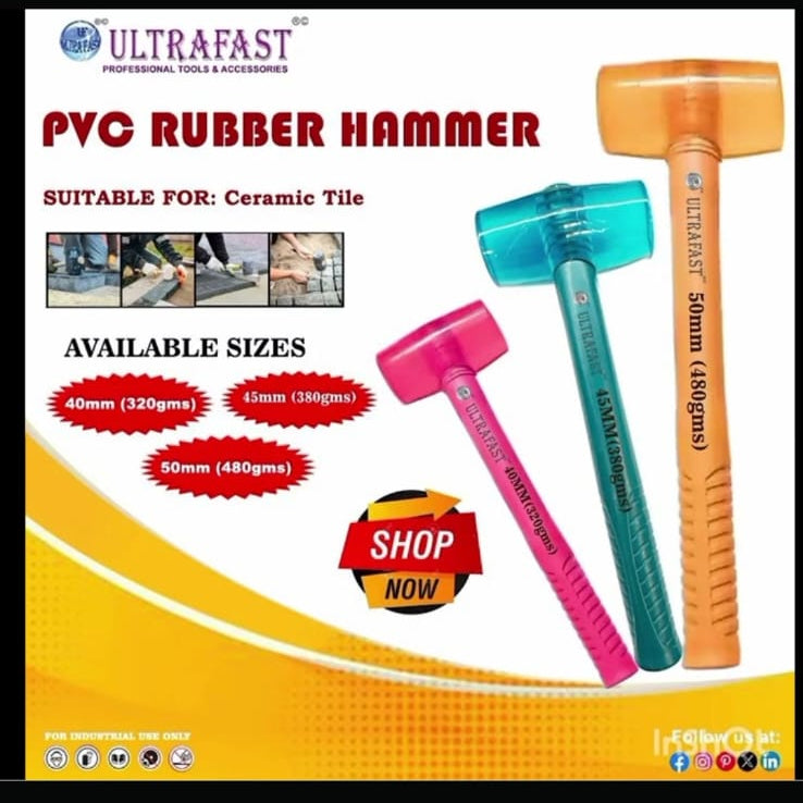 Ultrafast PVC Rubber Hammer – Soft Head Mallet for Safe Impact ...