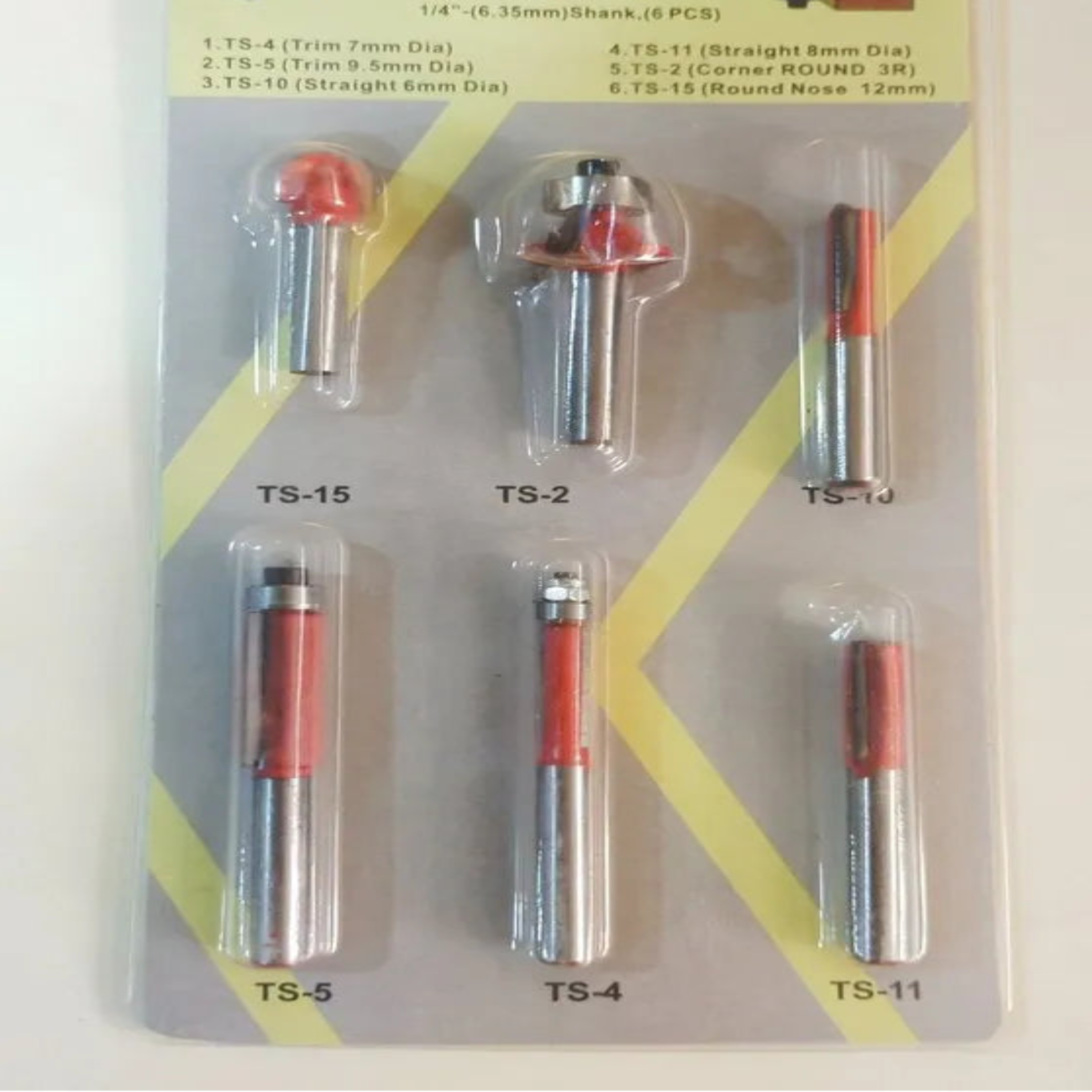 Trimmer Hole Bit Set TS Series – Router Bits for Wood (6 pcs Set ...